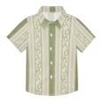 Boys Button-Down Shirt Short Sleeve Shirt Tops for 4Y Green Vertical ...