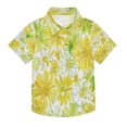 Boys Button-Down Shirt Short Sleeve Shirt Tops for 5-6Y Yellow Daisy ...