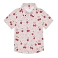 Boys Button-Down Shirt Short Sleeve Shirt Tops for 7-8Y Red Cherry and ...