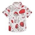 Boys Button-Down Shirt Short Sleeve Shirt Tops for 7-8Y Red Mushrooms ...
