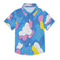 Boys Button-Down Shirt Short Sleeve Shirt Tops for 9-10Y Abstract Cloud ...
