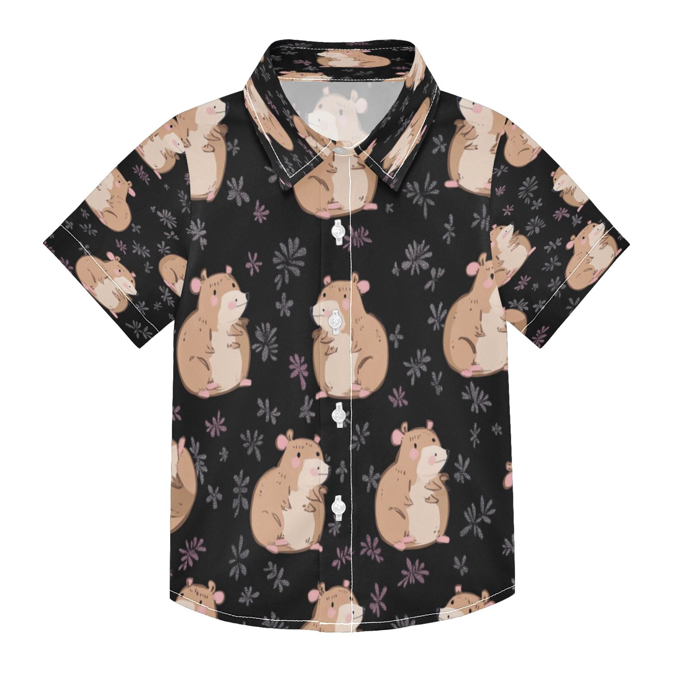 Boys Button-Down Shirt Short Sleeve Shirt Tops for 9-10Y Cartoonish ...