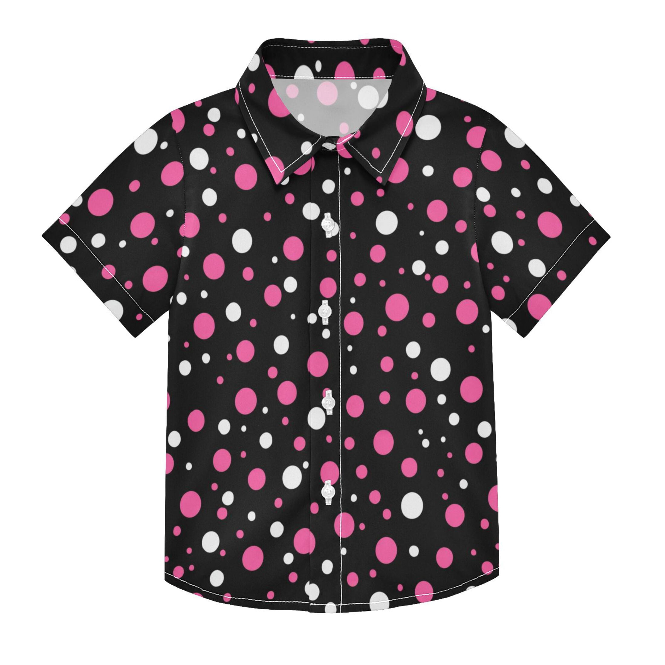 Boys Button-Down Shirt Short Sleeve Shirt Tops for 9-10Y Pink and White ...