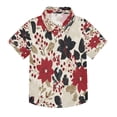 Boys Button-Down Shirt Short Sleeve Shirt Tops for 9-10Y Red and Blacks ...