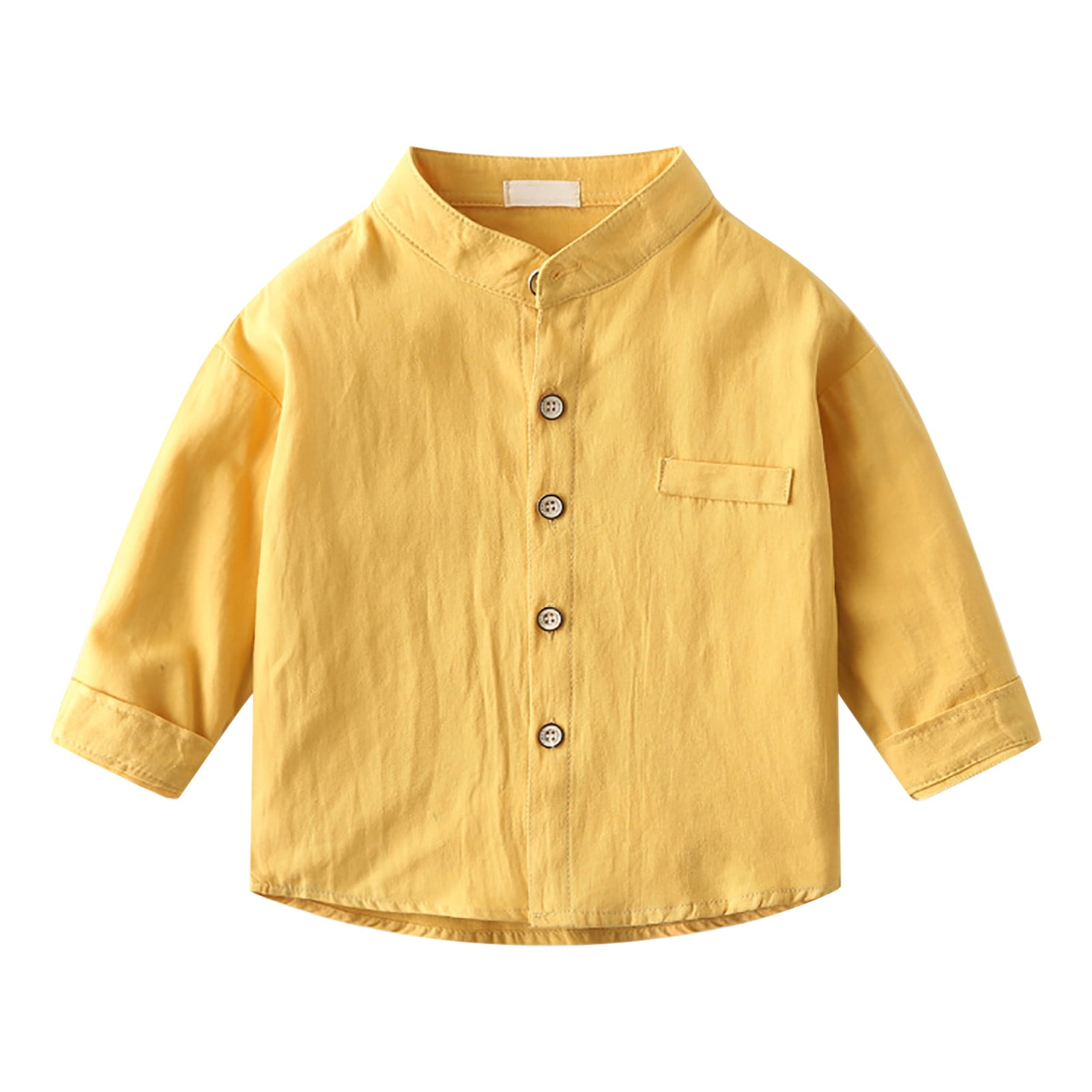Boys' Button Down Shirts Boys Formal Outfit Boys Yellow Button Down ...