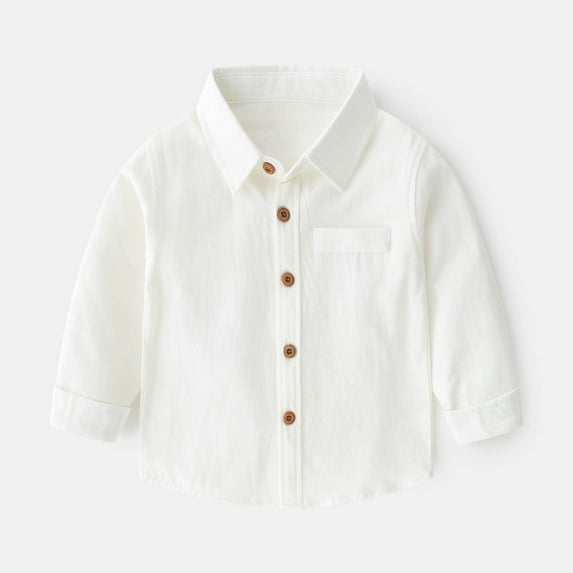 Boys Button Down Shirts Boys Formal Outfit White Long Sleeve Shirt ...