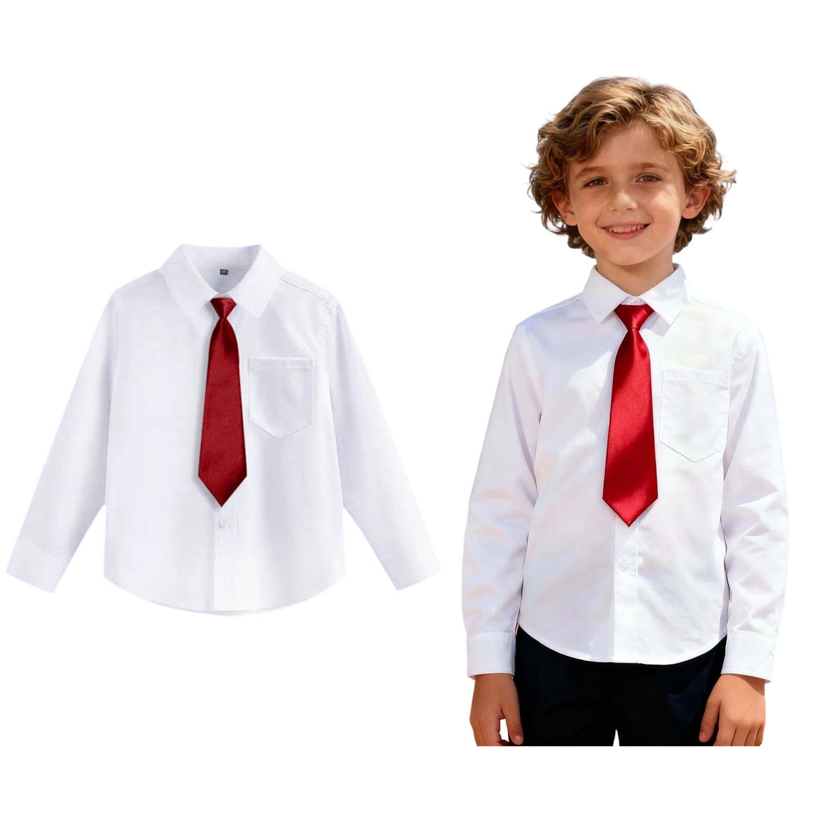 Boys' Button Down Shirts Boys Formal Shirt Red Shirt for Boys Dress ...
