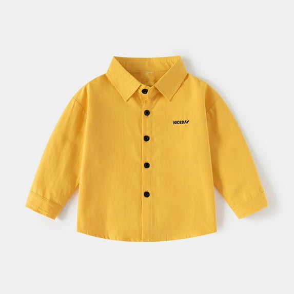 Boys' Button Down Shirts Graduation Shirt Boys Yellow Dress Shirt Girls ...