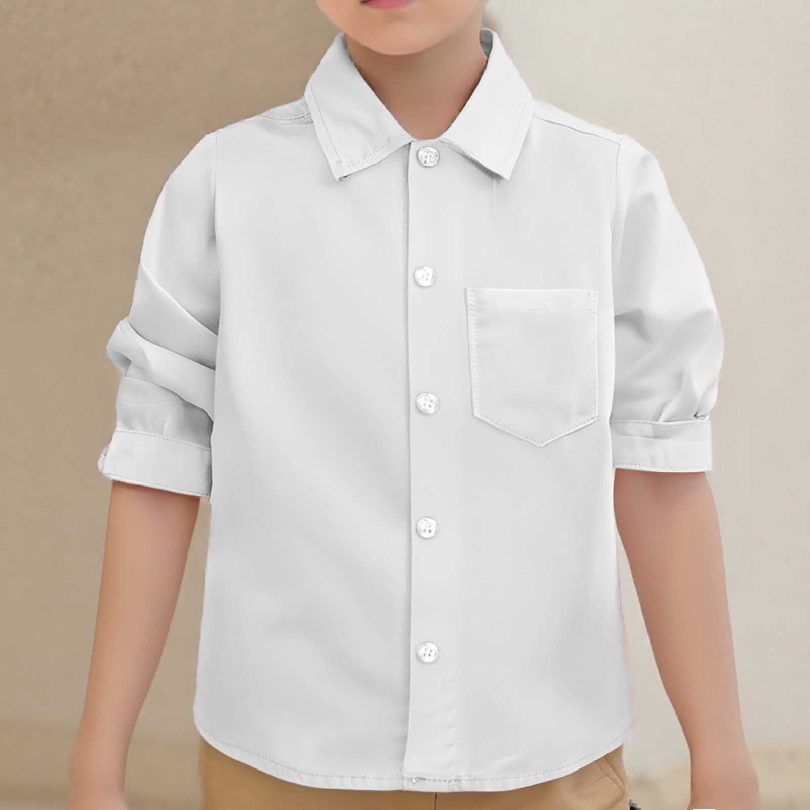 Boys' Button Down Shirts Graduation Shirts Boys White Dress Shirt ...