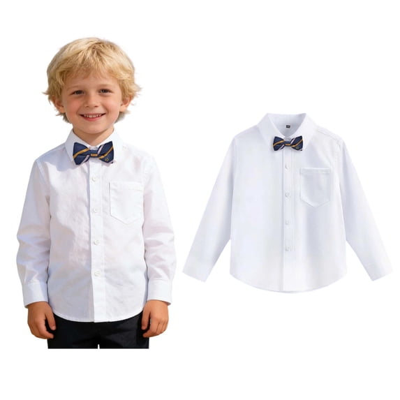 Boys' Button Down Shirts Graduation Shirts Girls Navy Shirt Dress Shirt ...