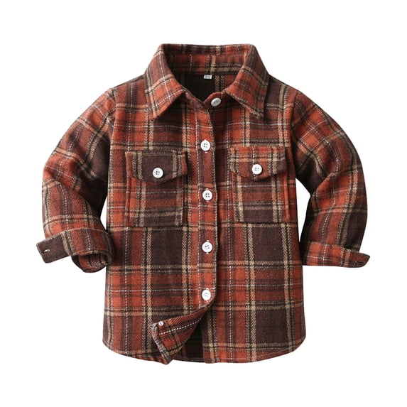 Boys' Button-Down Shirts Plaid Collared Long Sleeve Shirt Kids Light ...