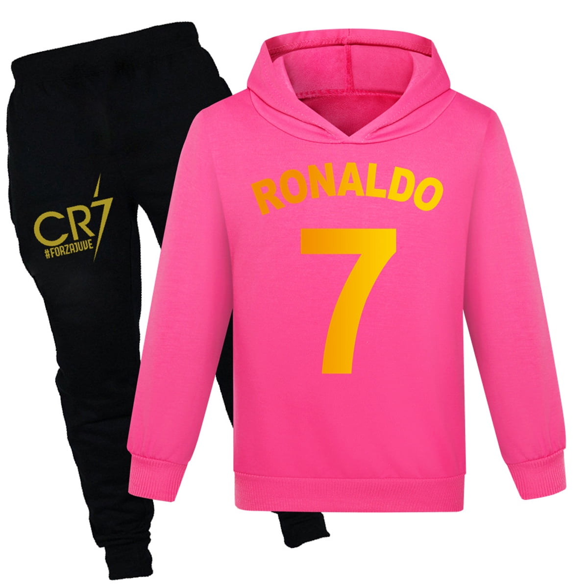 Boys CR7 Cartoon Graphic Hoodies Sweatshirt & Sweatpants 2 Piece ...