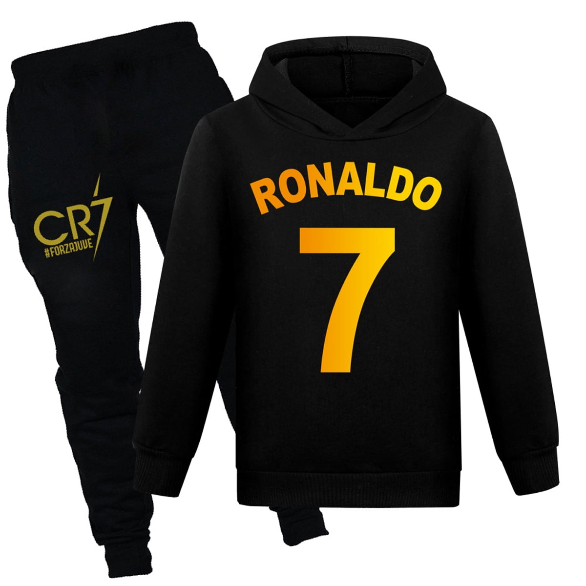 Boys CR7 Cartoon Graphic Hoodies Sweatshirt & Sweatpants 2 Piece ...