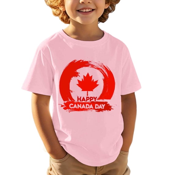 Boys Canada Day Graphic Tee Maple Leaf Flag T-Shirt Kids Patriotic ...
