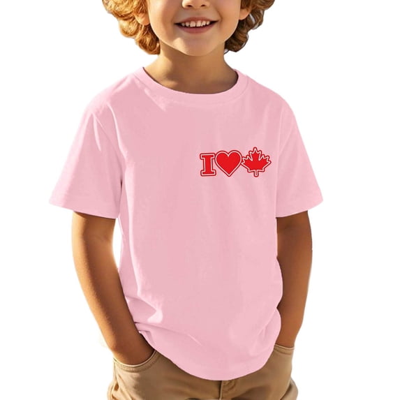 Boys Canada Day Graphic Tee Maple Leaf Flag T-Shirt Kids Patriotic ...