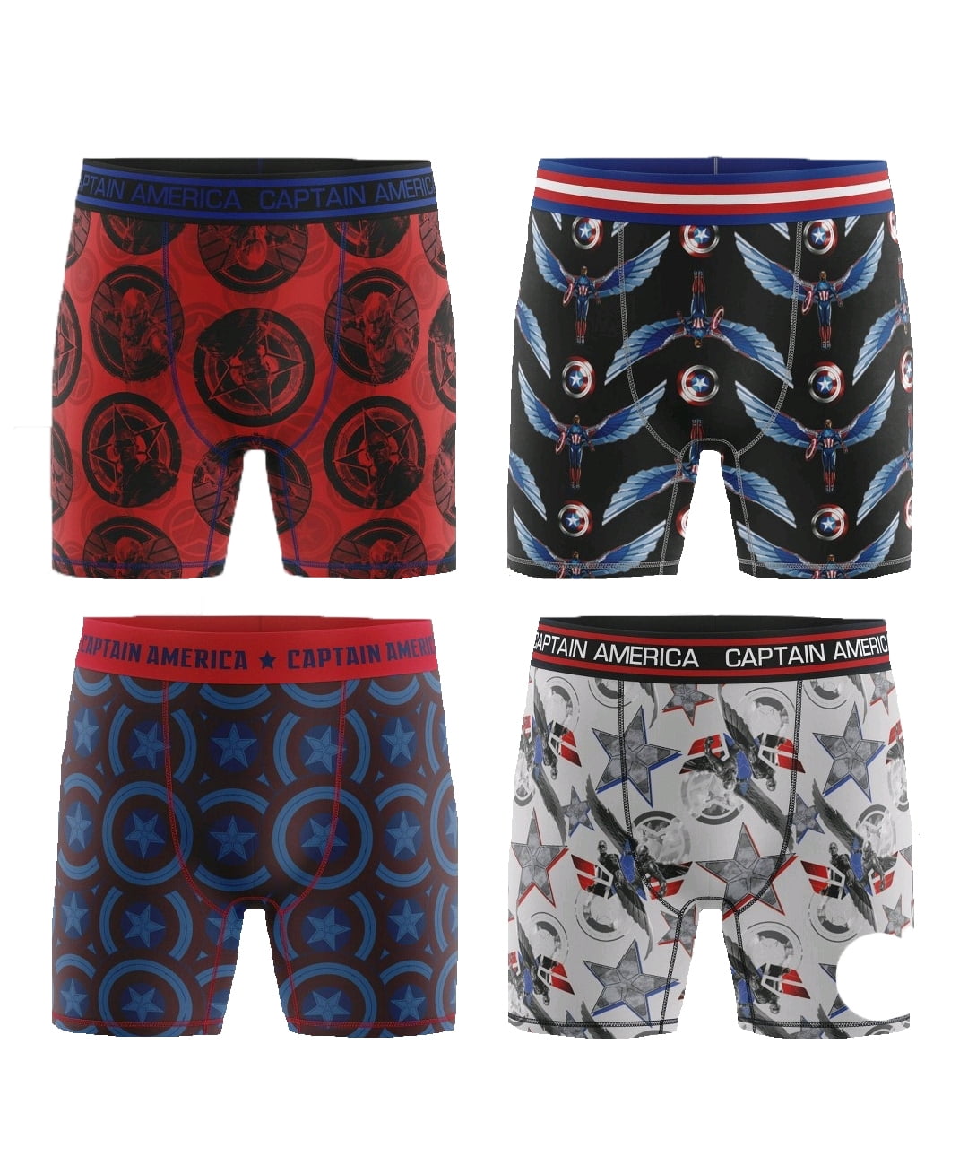 Boys' Captain America 4 Pack Boxer Briefs - 10 - Walmart.com