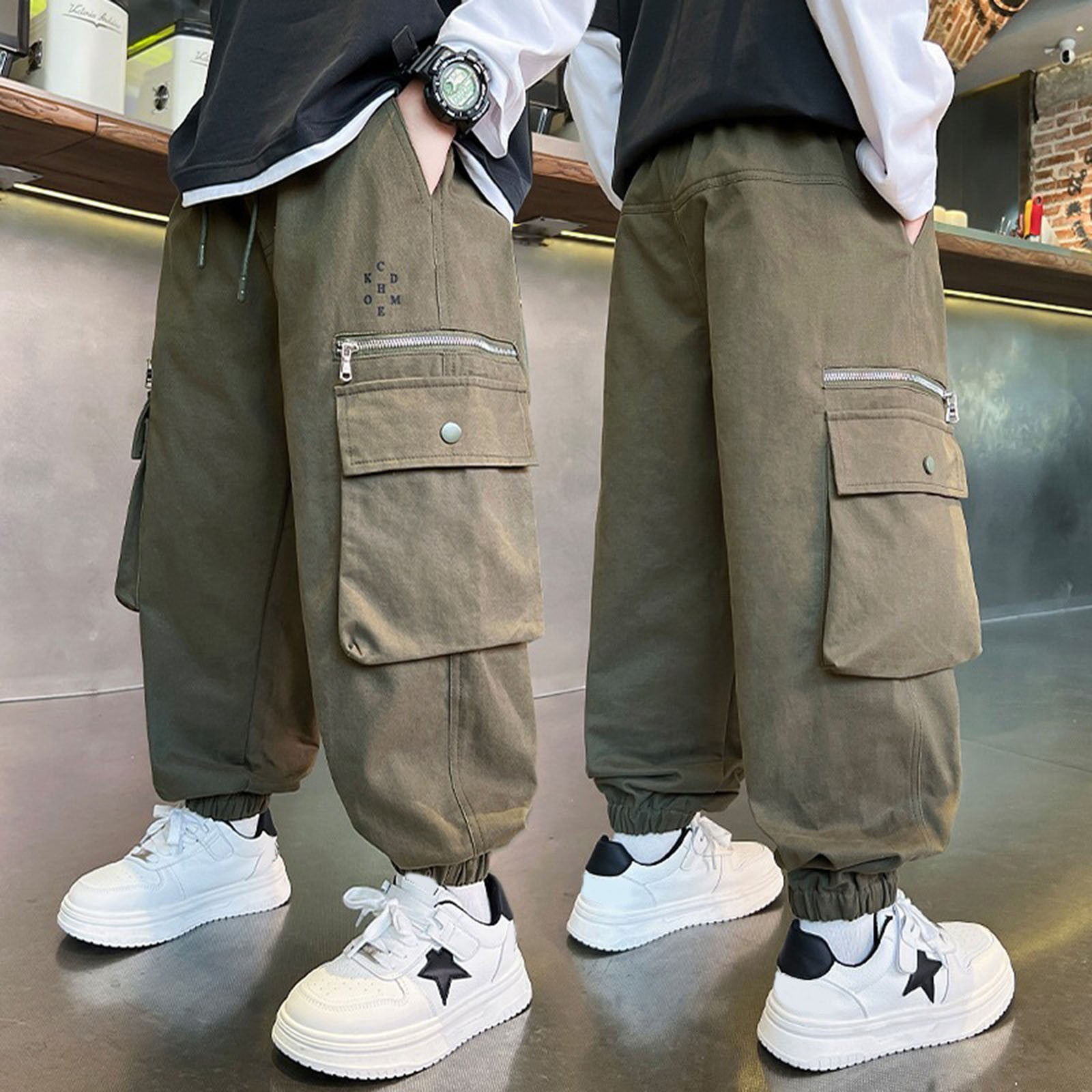 Boys’ Cargo Jogger Pants (4-15 Years) – Hip Hop Streetwear Cool-Edgy ...