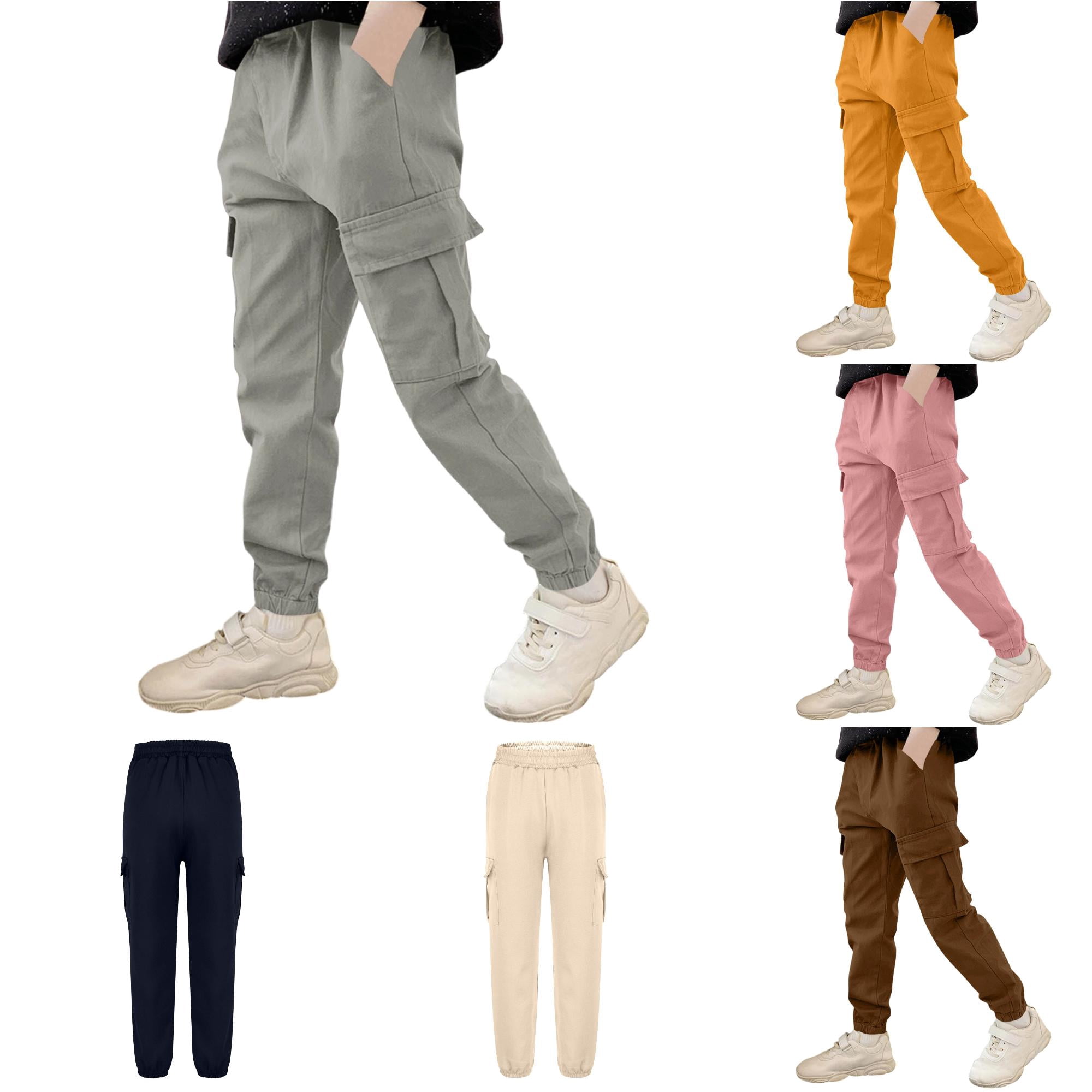 Boys Cargo Jogger Pants Fashion Casual Tapered Ankle Pants for Big Kids ...