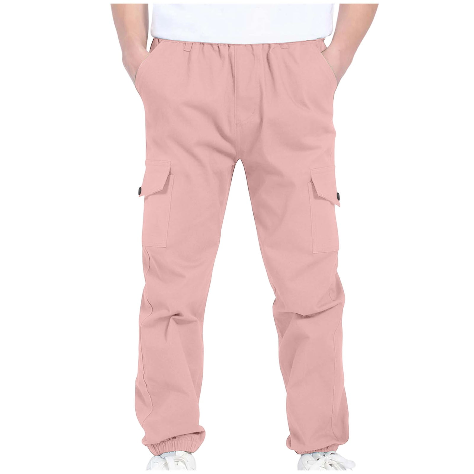 Boys Cargo Jogger Uniform Pants - Elastic Waist Pull On Loose Casual ...