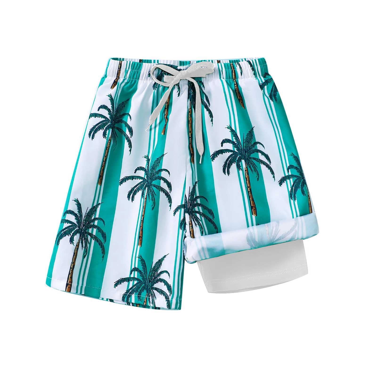 Boys Cargo Pants Boys Fashion Swim Trunks With Compression Liner ...