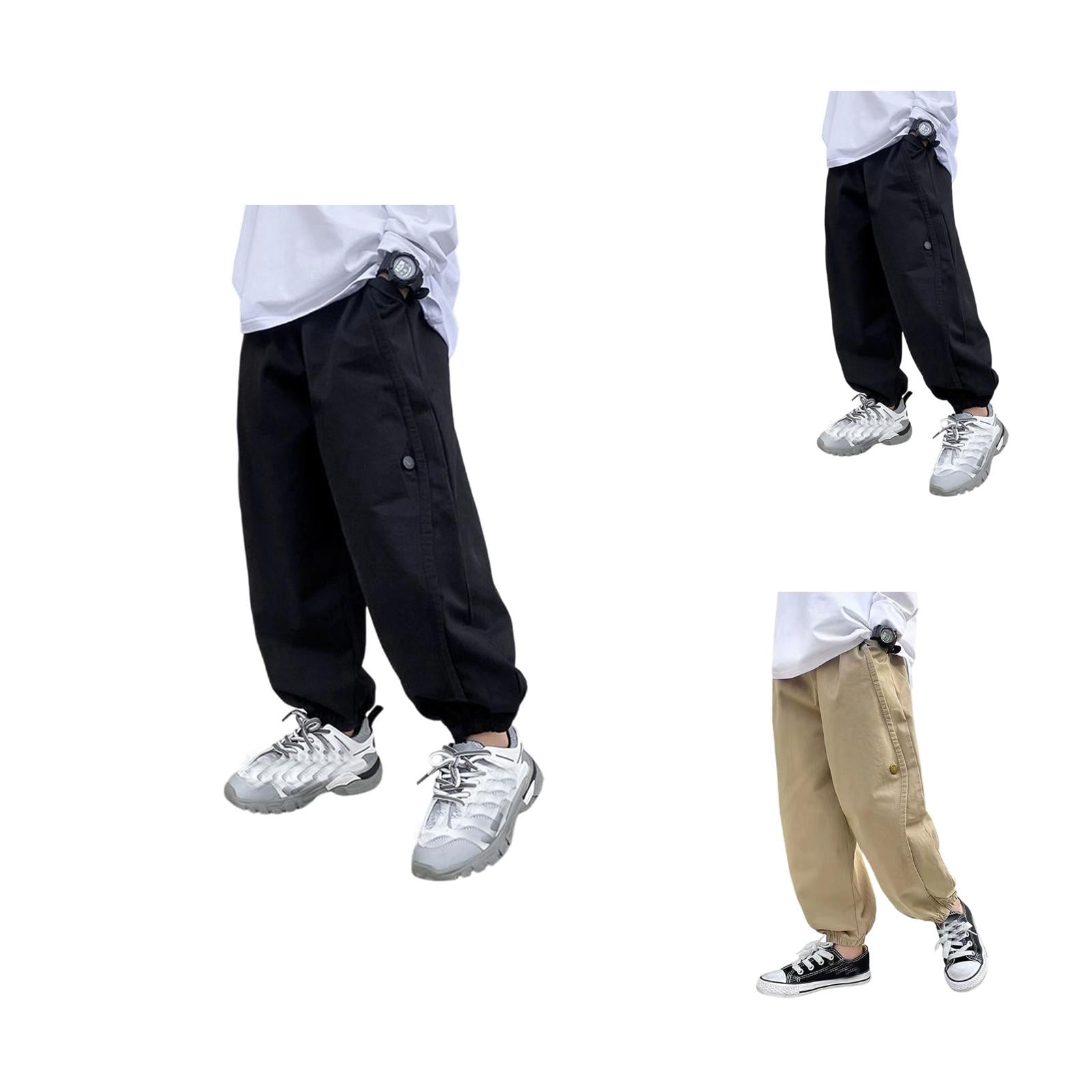 Boys Cargo Pants Casual Loose Fit Joggers For Kids Autumn Thin Long ...