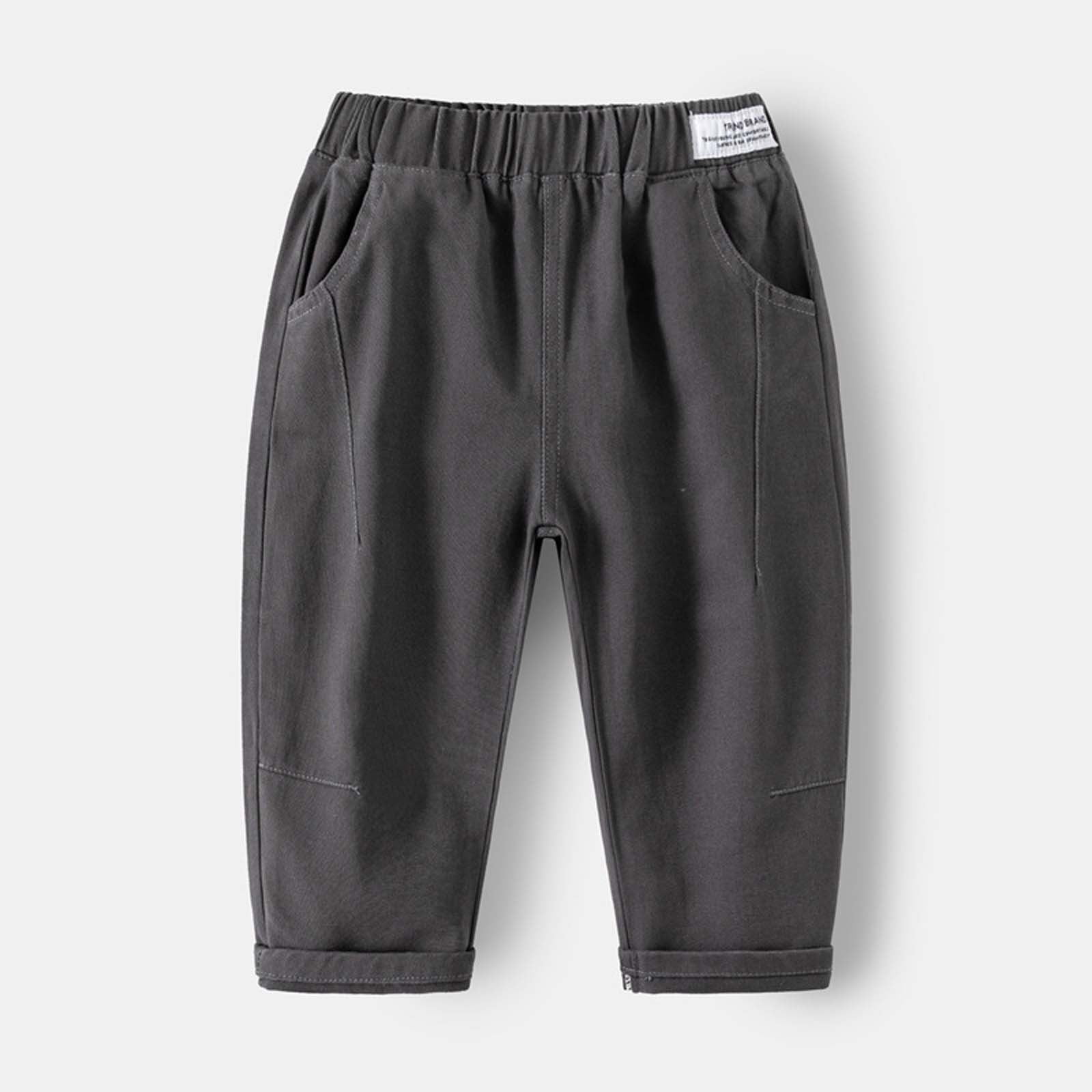 Boys' Cargo Pants Girls Grey Pants Casual Straight Leg Lightweight ...