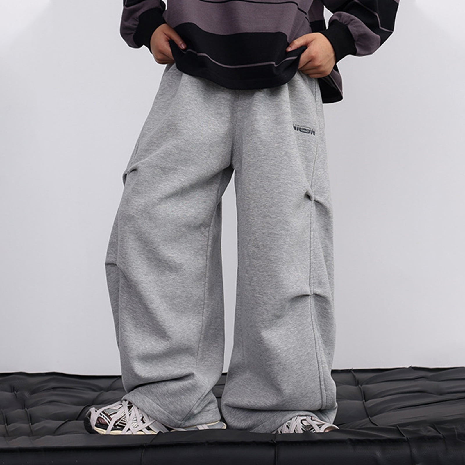 Boys Cargo Pants Gray Sweatpants Men Elastic Waist School Kids Boys ...