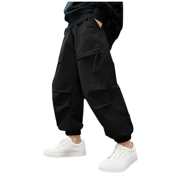 Boys Cargo Pants Streetwear Loose Elastic Waisted Casual Sweatpants ...
