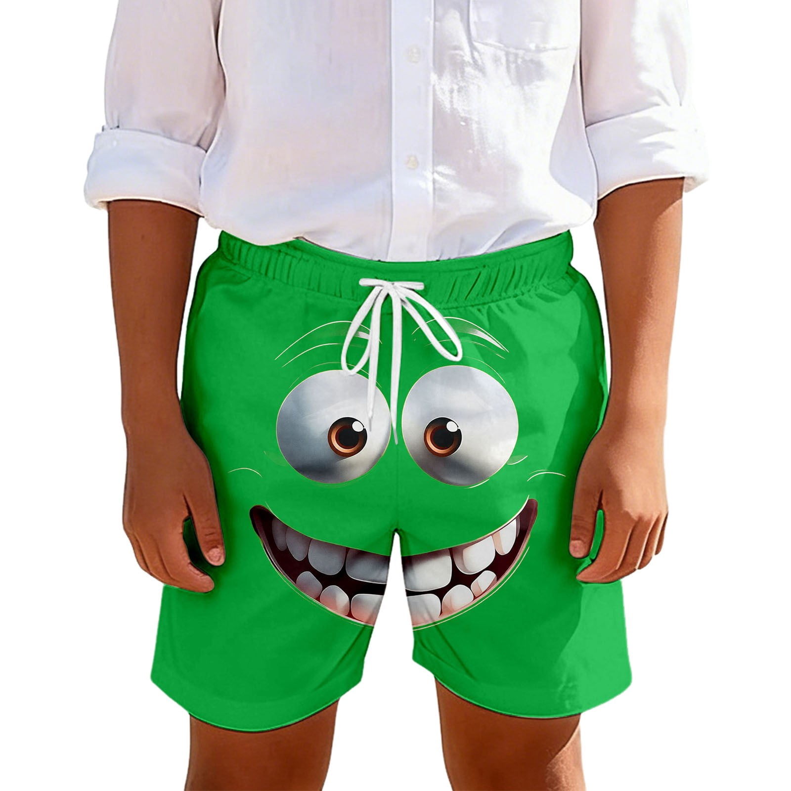 Boys Cargo Shorts Cool Comfortable Face Print Beach Shorts for Boy ...