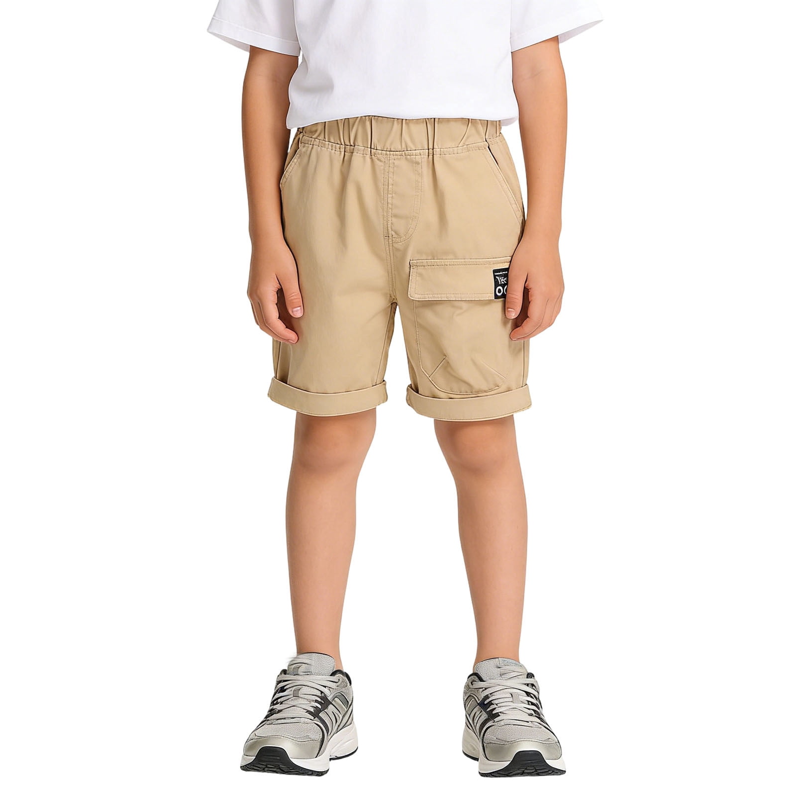 Boys Cargo Shorts Elastic Waist Lightweight Woven Summer Shorts for ...