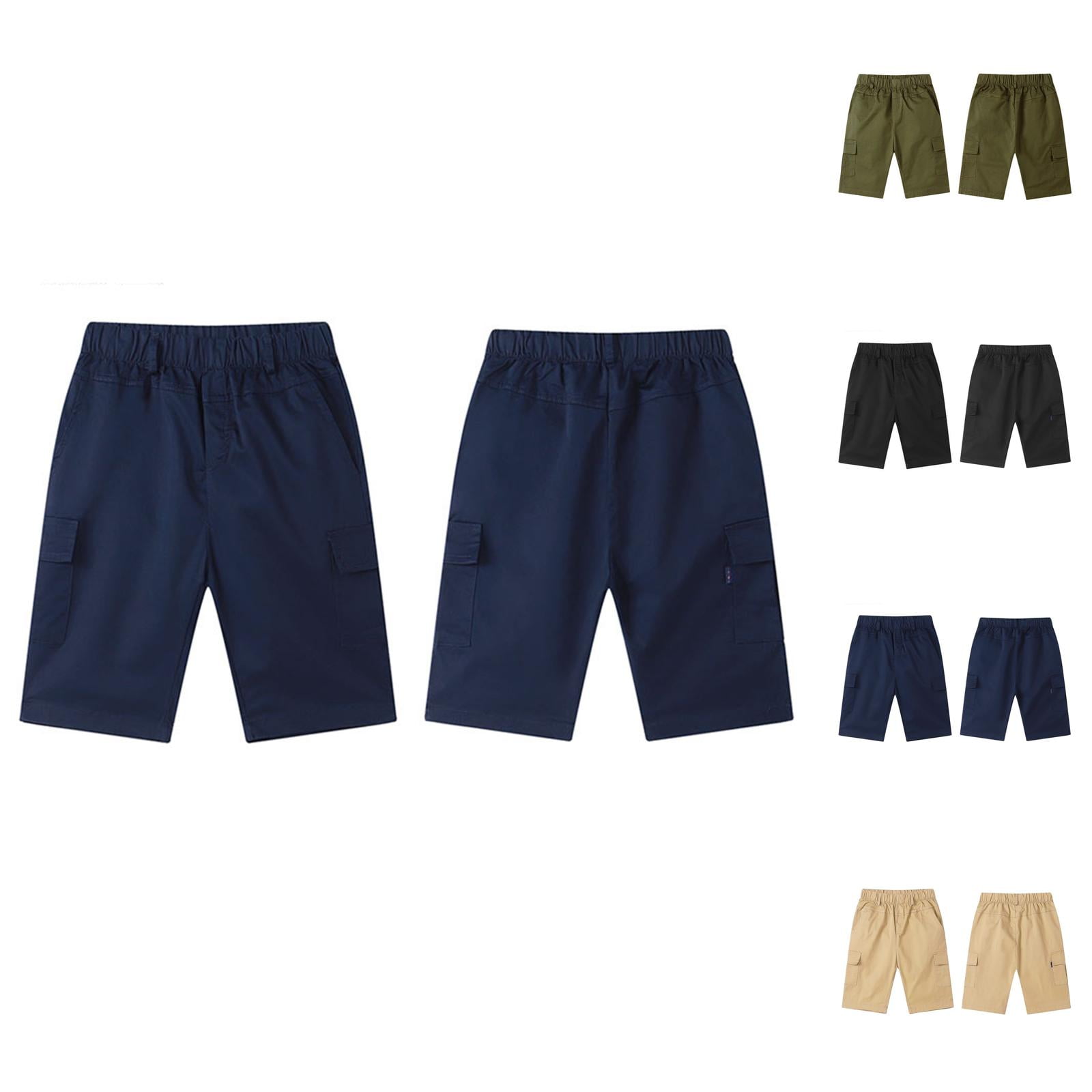 Boys Cargo Shorts For Kids Comfortable Elastic Waist Casual Summer ...