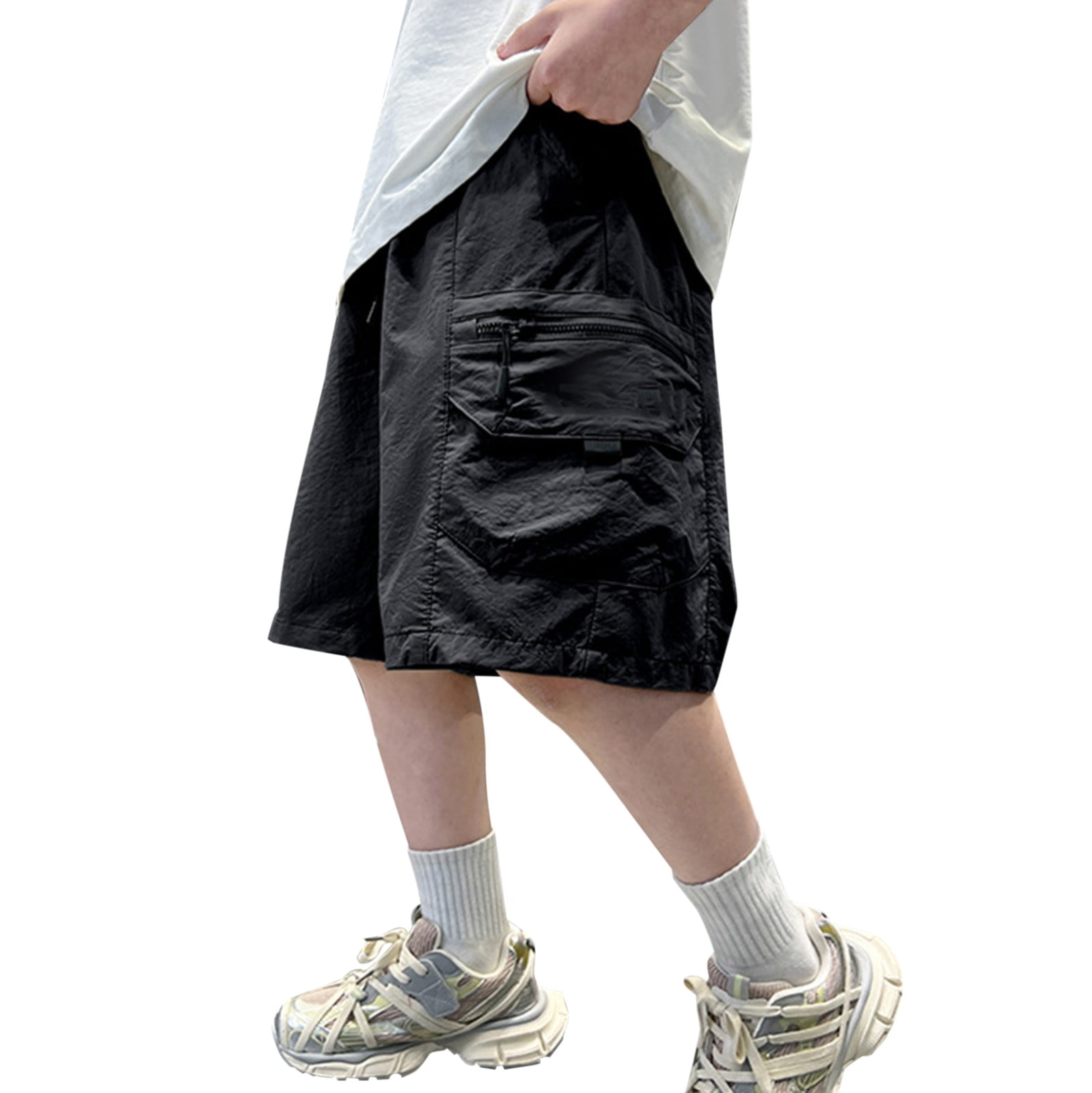 Boys Cargo Shorts Knee Length Wide Leg Bermuda Shorts Summer Casual ...