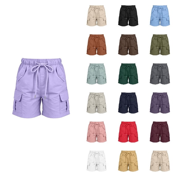 Boys Cargo Shorts Outdoor Purple Summer Casual Wide Leg Hiking Shorts ...