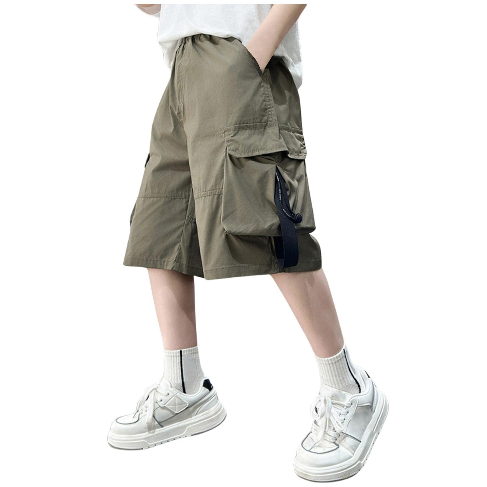 Boys Cargo Shorts Outdoor Solid Color Hiking Shorts Stretch Shorts ...