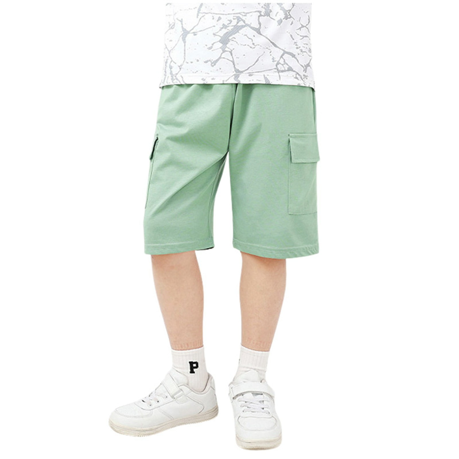 Boys Cargo Shorts Outdoor Solid Color Hiking Shorts Stretch Shorts ...