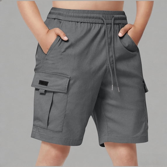 Boys Cargo Shorts With Waist Multiple Pockets Casual Straight Leg Five ...