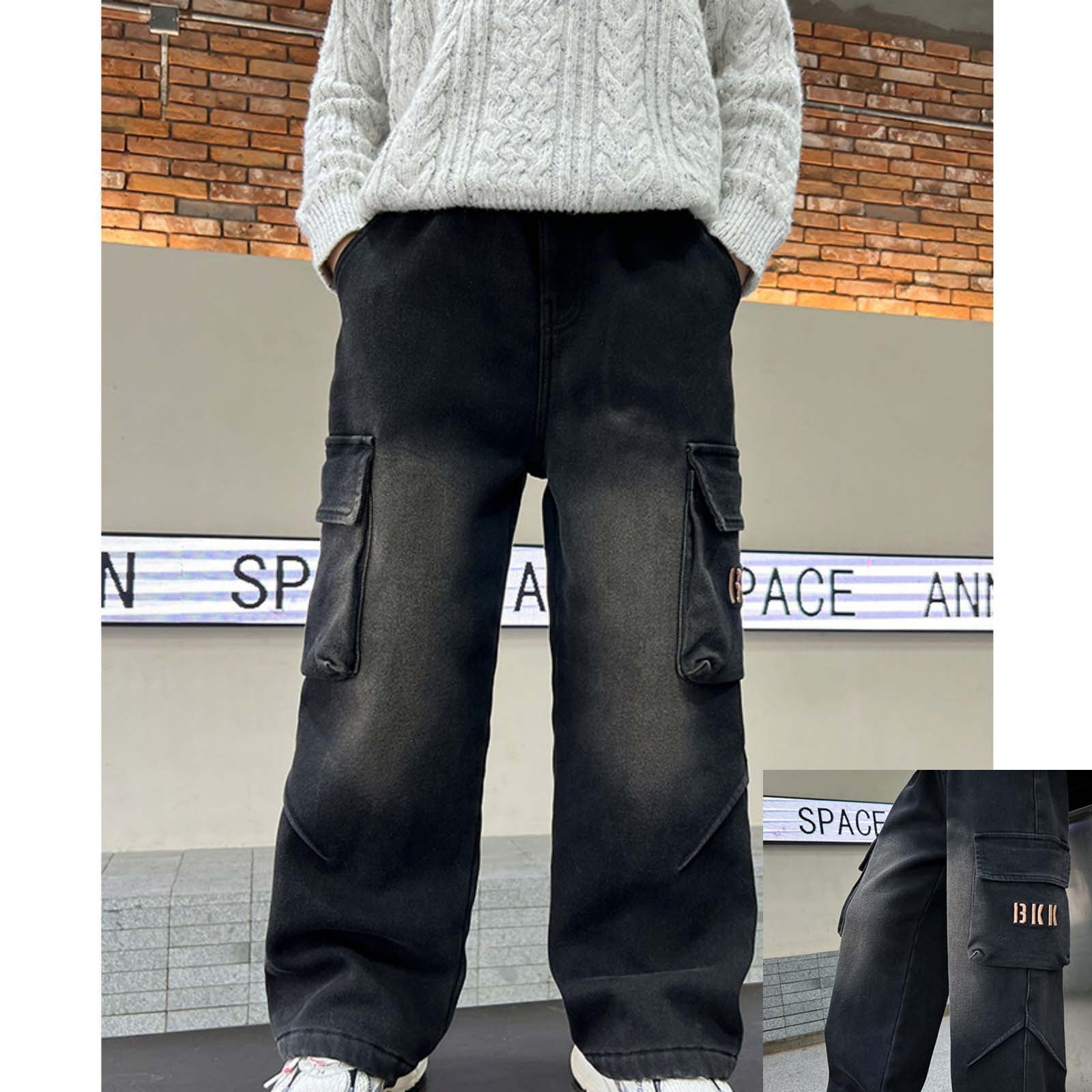 Boys Cargo Trousers Fully Elastic Waist Regular Fit Children Pants For ...
