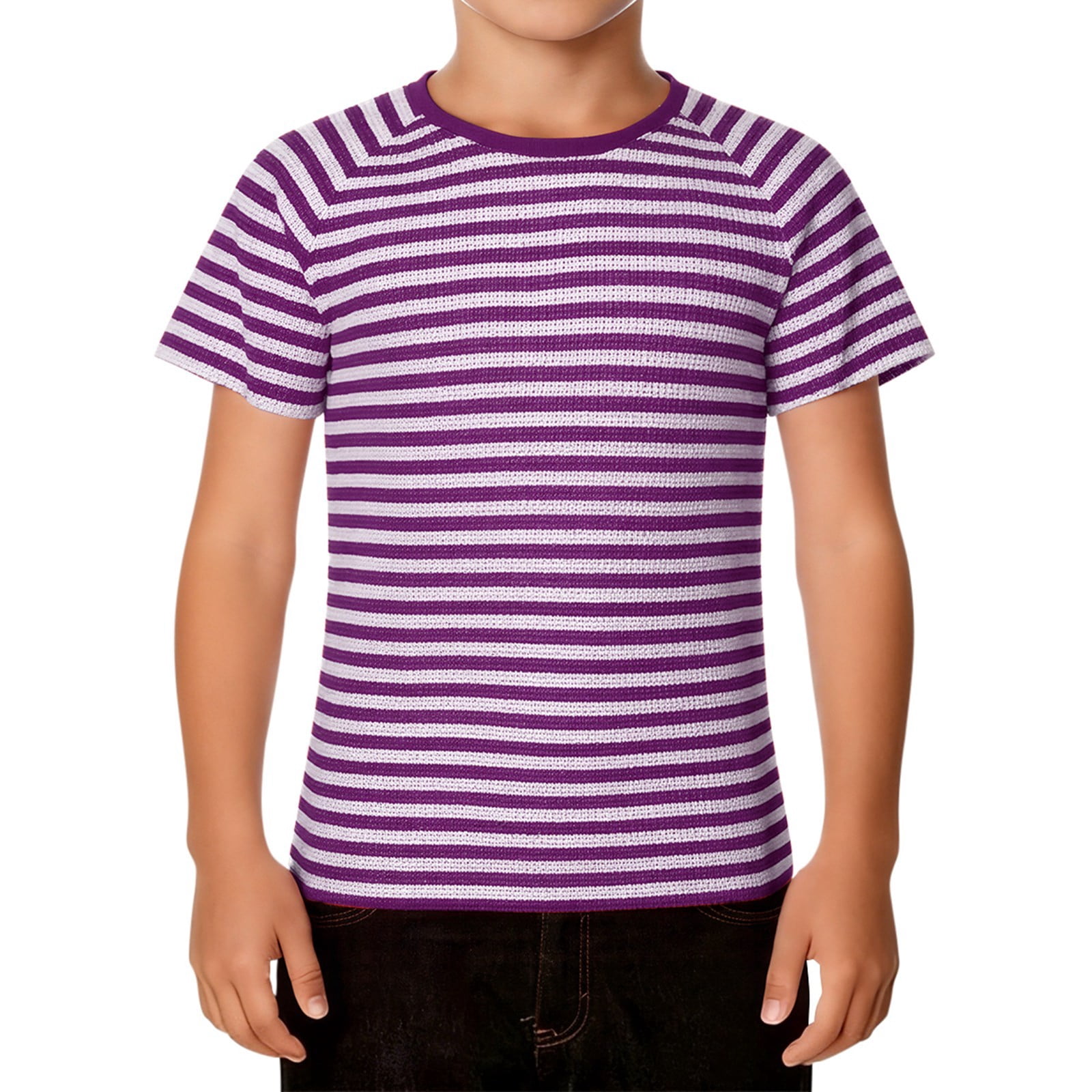 Boys Carnival Knit Striped Print Short Sleeve Tee Casual Comfortable ...