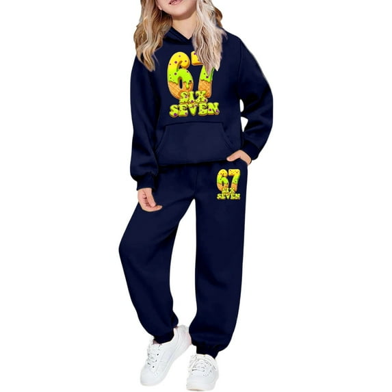 Boys Cartoon Graphic Print Hooded Zip Up Tracksuit Sweatsuits Long ...