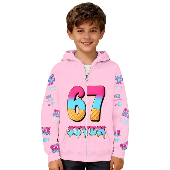 Boys Cartoon Graphic Zip Up Hoodie Long Sleeve Athletic Pullover Jacket ...