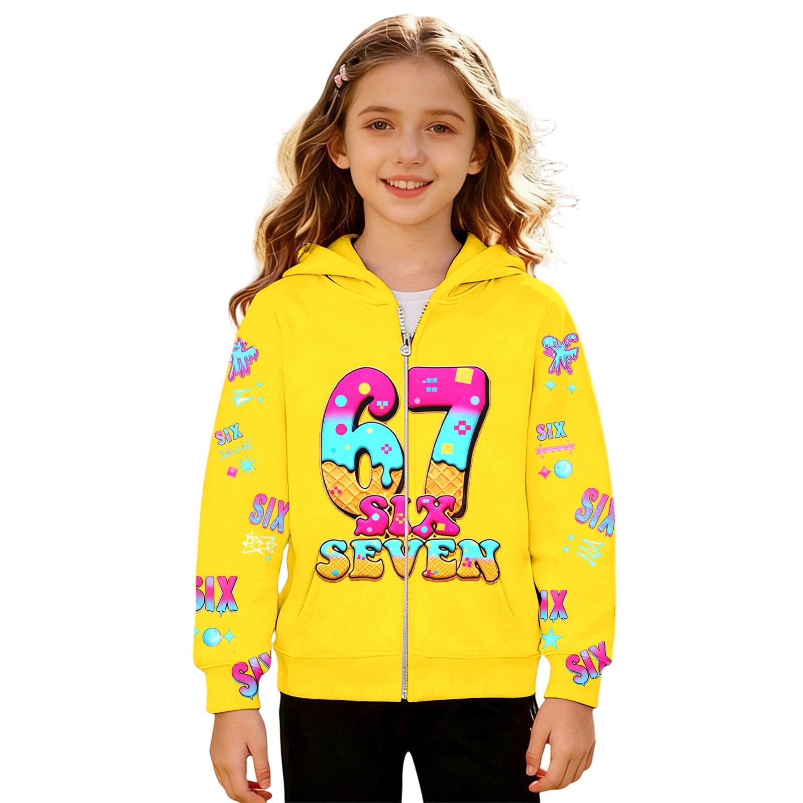 Boys Cartoon Graphic Zip Up Hoodie Long Sleeve Pullover Jacket For Kids ...