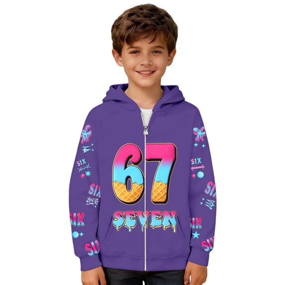 Boys Cartoon Graphic Zip Up Hoodie Long Sleeve Athletic Pullover Jacket ...