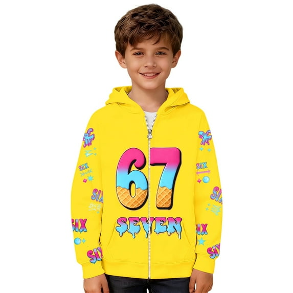 Boys Cartoon Graphic Zip Up Hoodie Long Sleeve Athletic Pullover Jacket ...