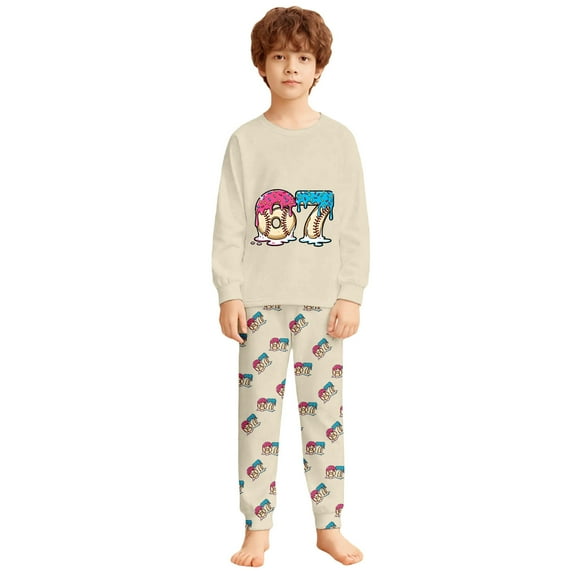 Boys Cartoon Print 2 Piece Pajamas Home Sleepwear Kids Clothes ...