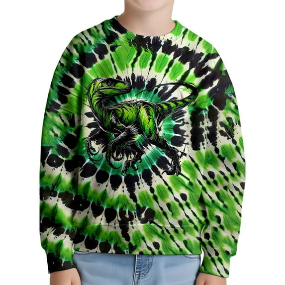 Boys Cartoon Print Crewneck Long Sleeve Sweatshirt for Casual Everyday ...