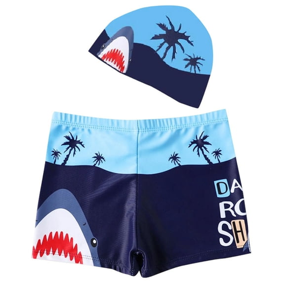 Boys Cartoon Swim Trunks High Elastic Quick Dry Swimsuit Set for Small ...