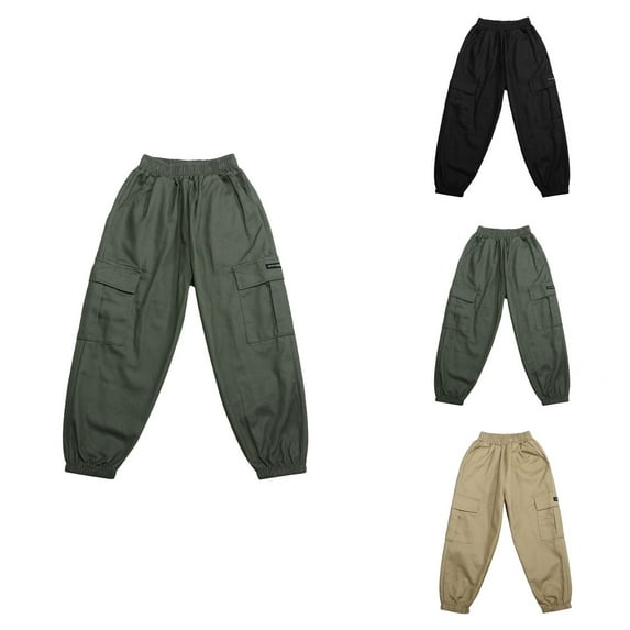 Boys Casual Cargo Pants-Solid Color Loose Sweatpants-Toddler 3 Pack ...