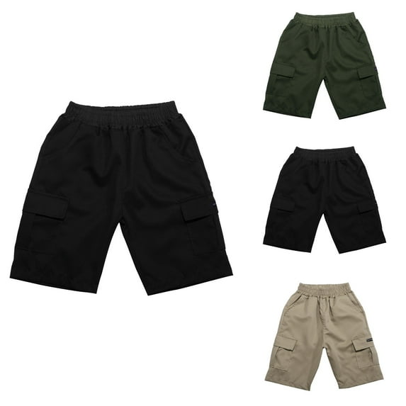 Boys Casual Cargo Shorts with Loose Fit, Stretchy Comfortable Short ...