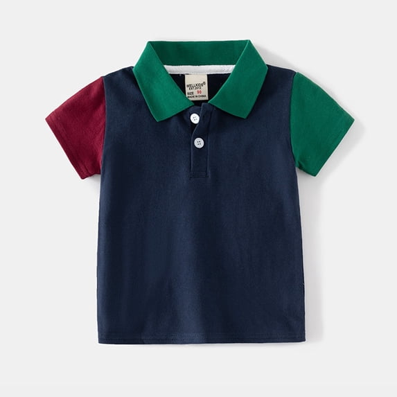 Boys' Casual Color Blocked Sweat Absorbent Shirt Boy Top Size 8 Set 6 ...