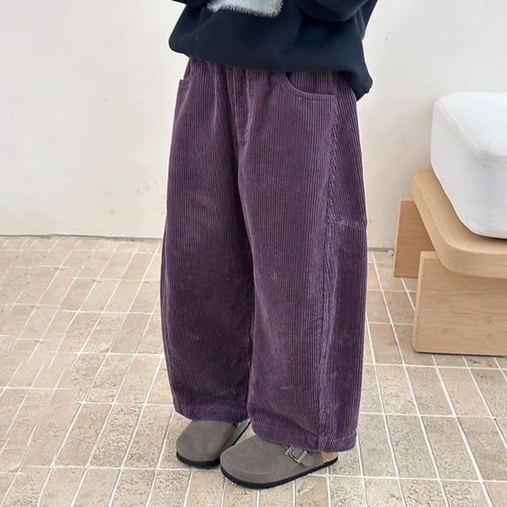 Boys Casual Corduroy Pants Soft Comfortable Loose Fit Fine Texture ...